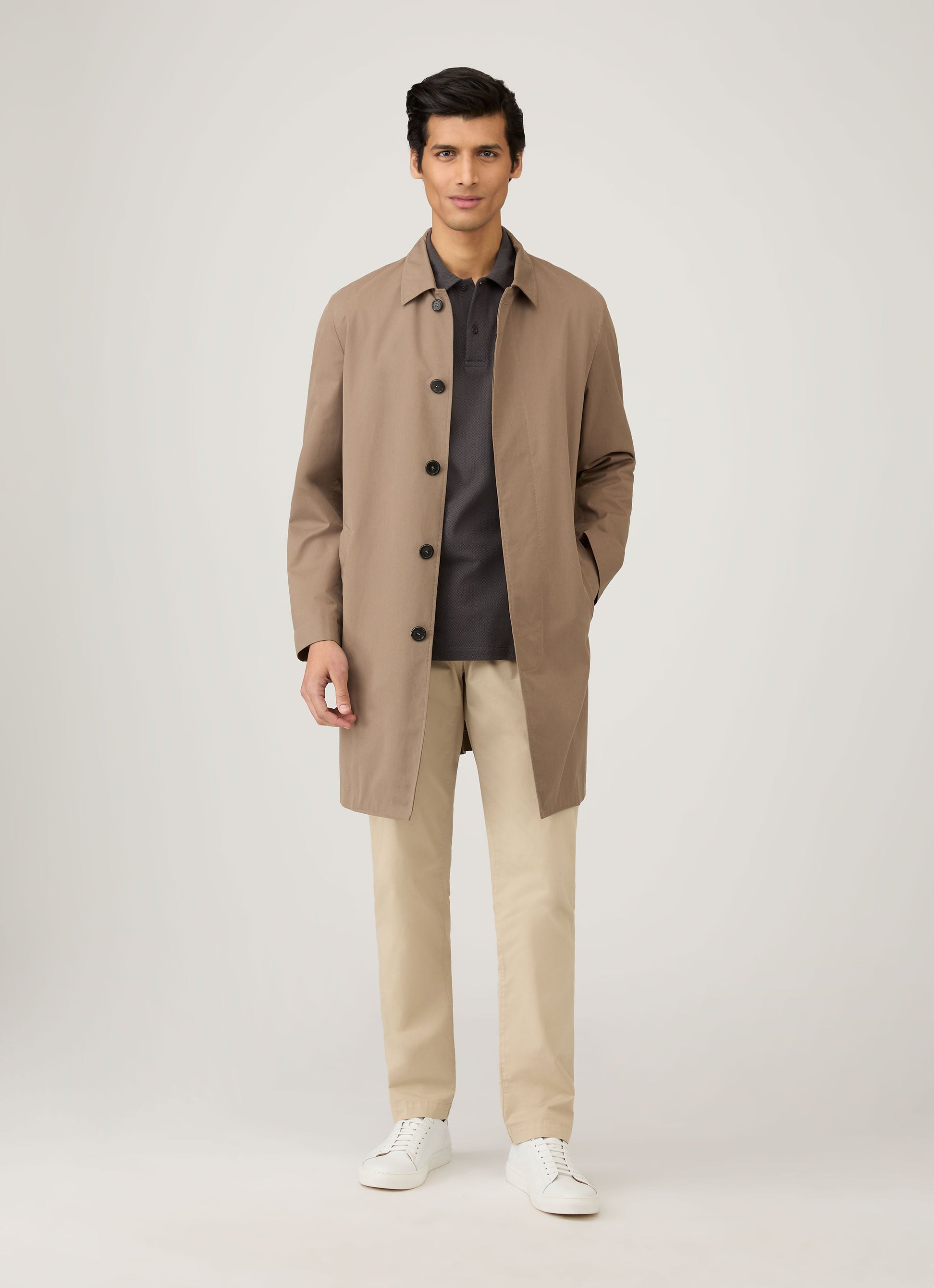 Men's Riviera Polo Shirt in Charcoal | Sunspel