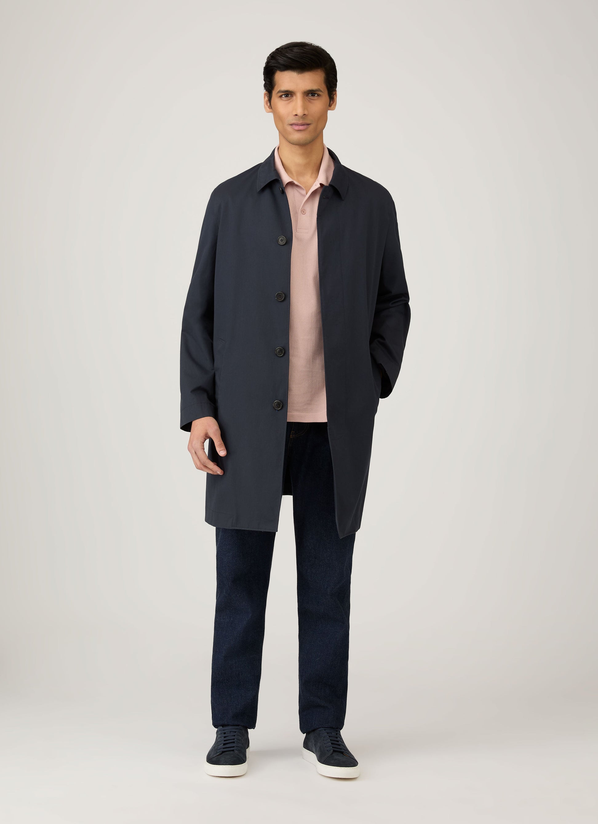 Men's Riviera Polo Shirt in Pale Pink | Sunspel