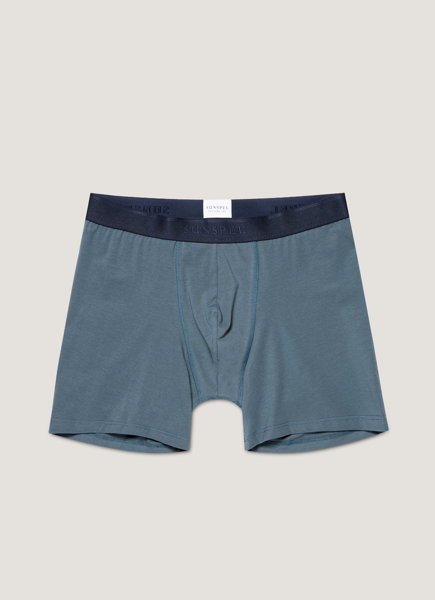 Men's Stretch Cotton Boxer Briefs in Dark Petrol | Sunspel