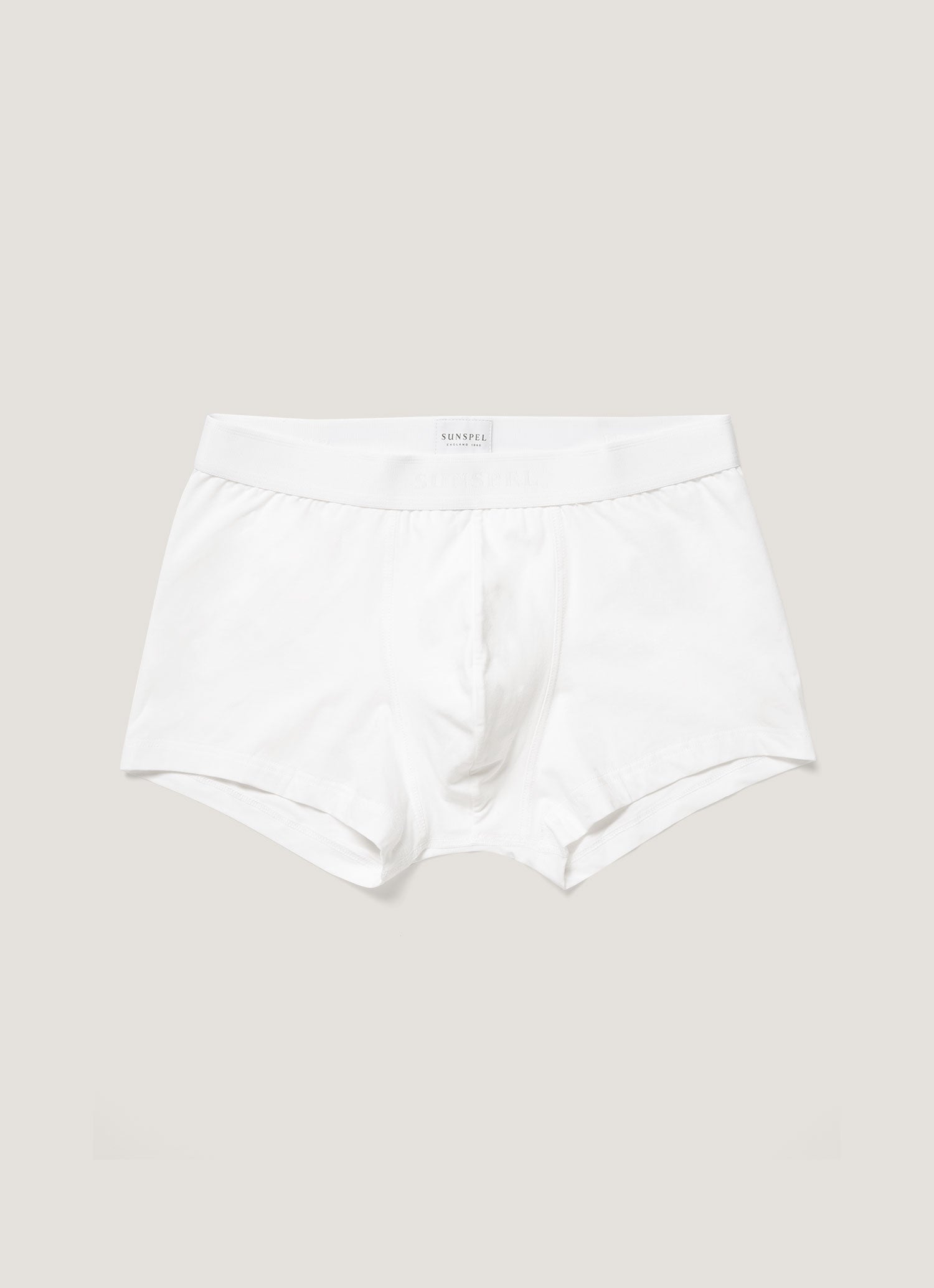 Men's Stretch Cotton Trunks in White | Sunspel