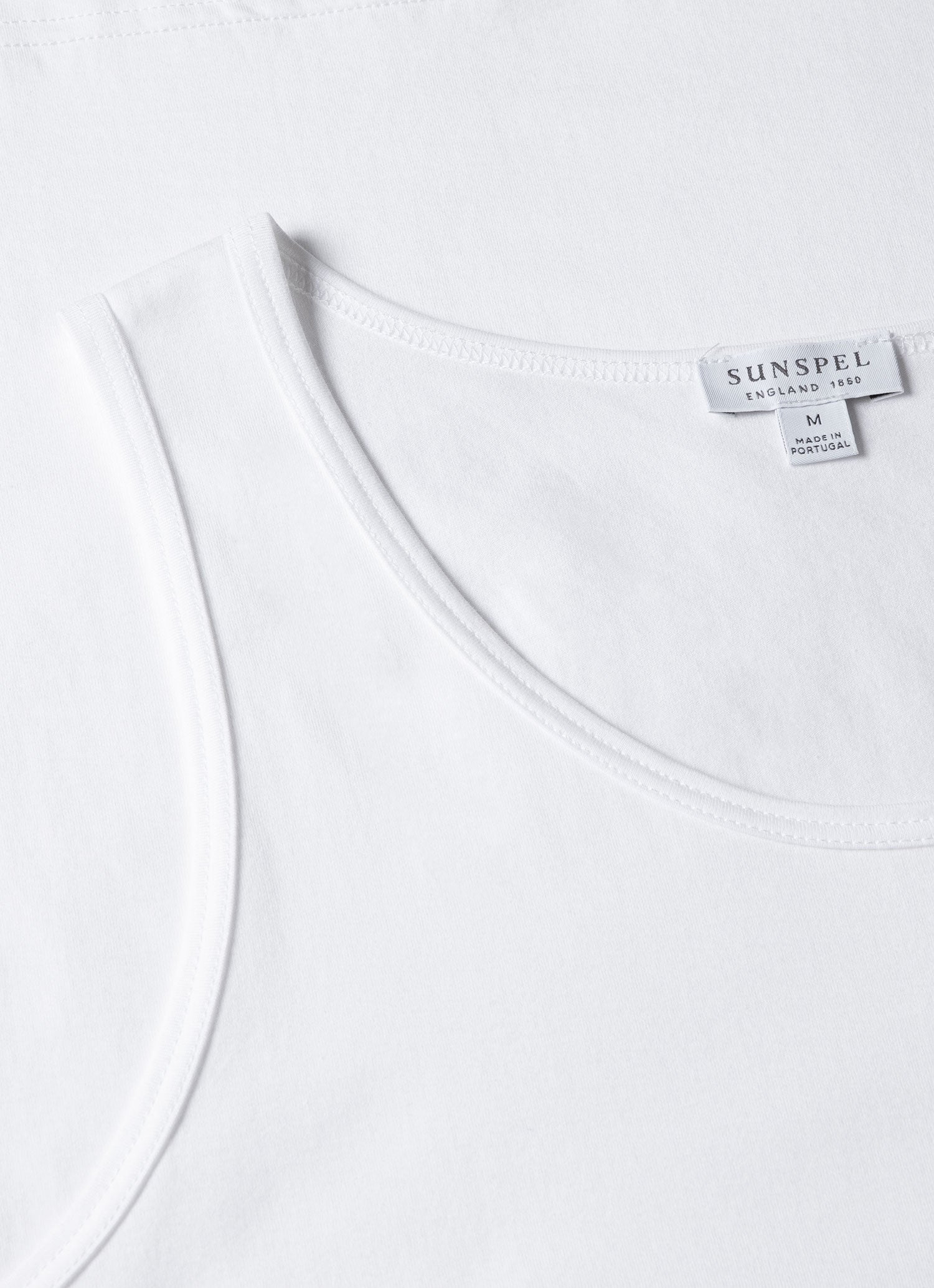 Men's Superfine Cotton Underwear Vest in White | Sunspel